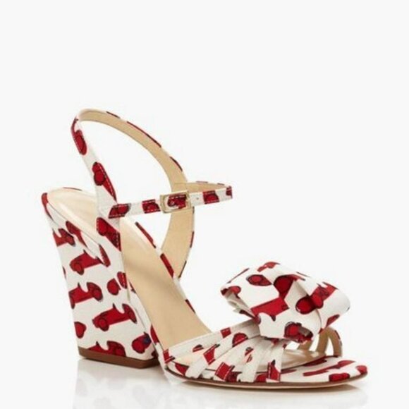 kate spade | Shoes | Kate Spade Ivana Wedge Sandals Red Autobahn Car ...